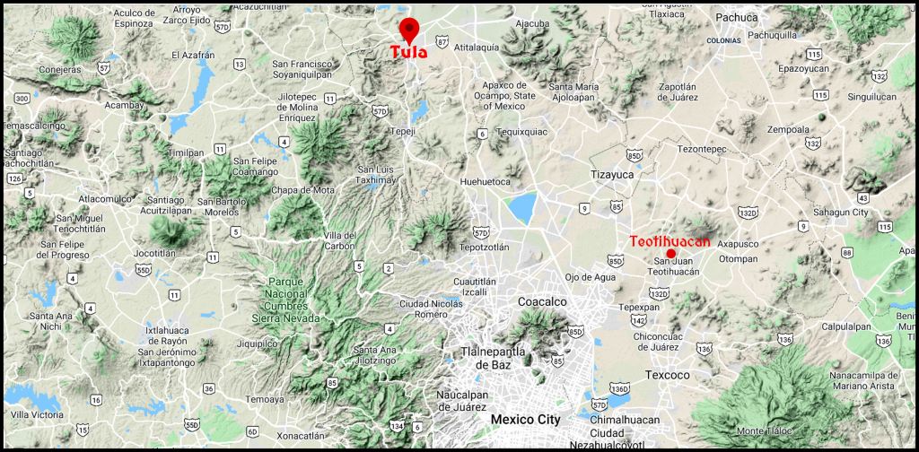 Tula Map Toltec Wikipedia