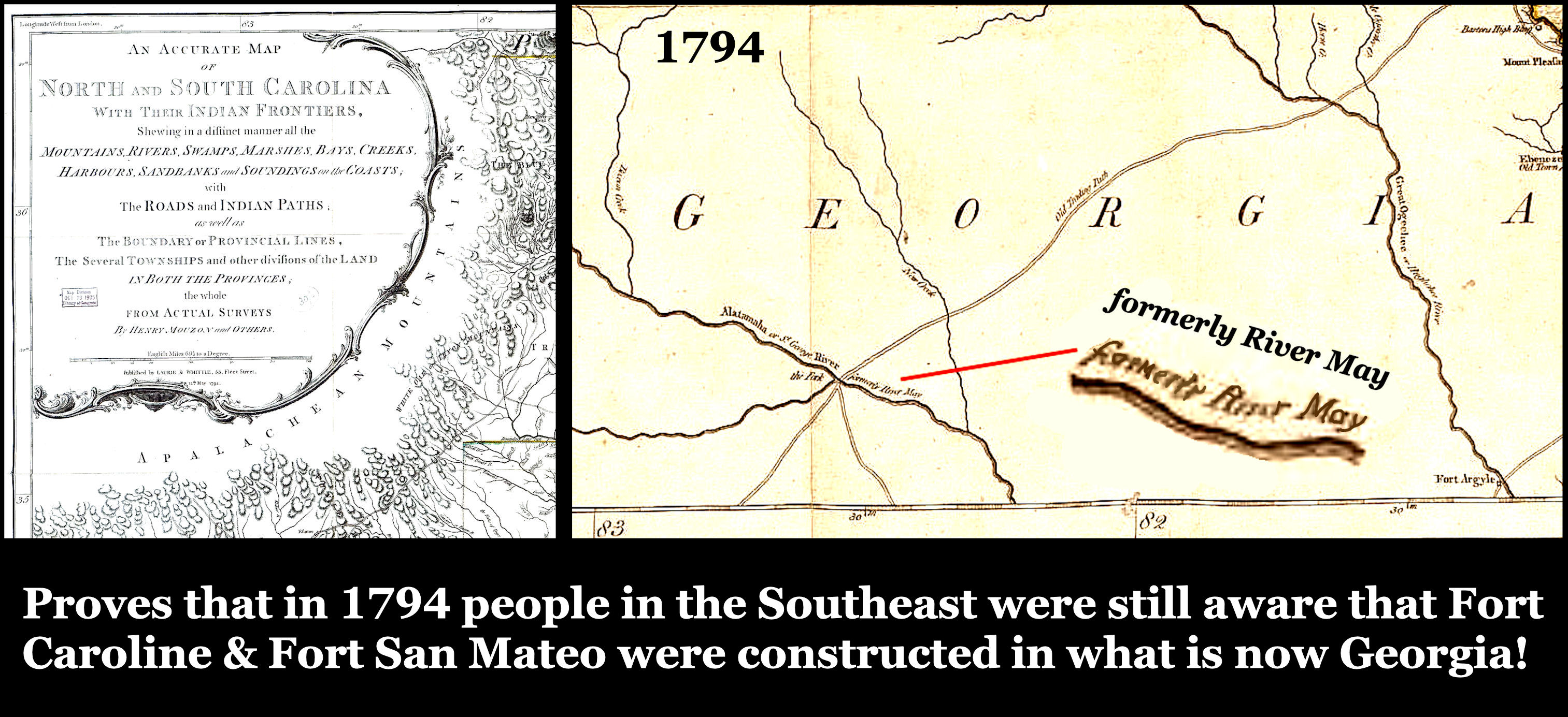 1794 map proves that Fort Caroline was located in present-day Georgia ...