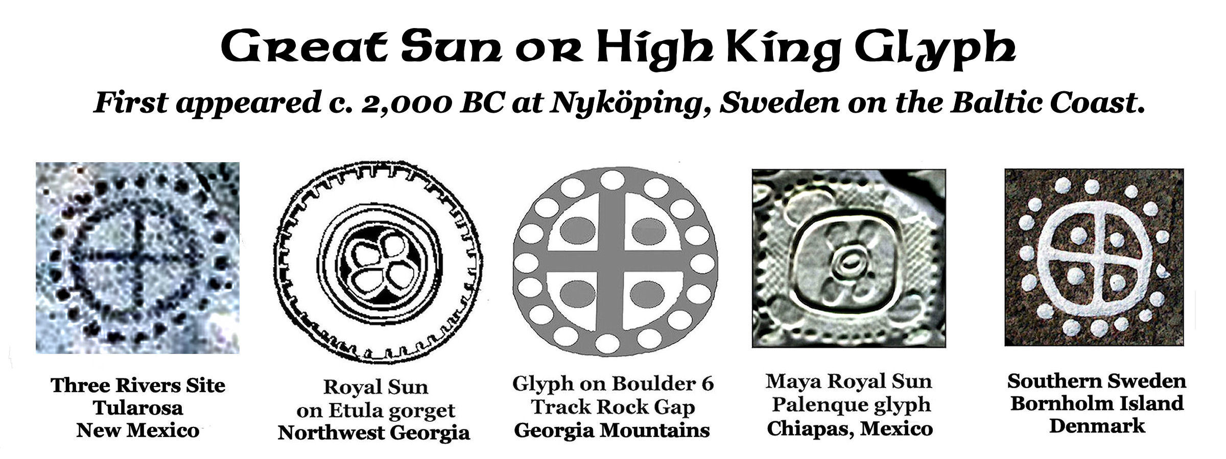 Symbols at several North American petroglyph sites, originated in the ...